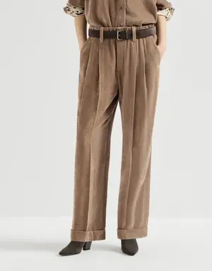 Brunello Cucinelli Fluid Corduroy Baggy Sartorial Trousers - Brown