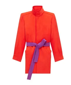 Saint Laurent Belted High Neck Coat