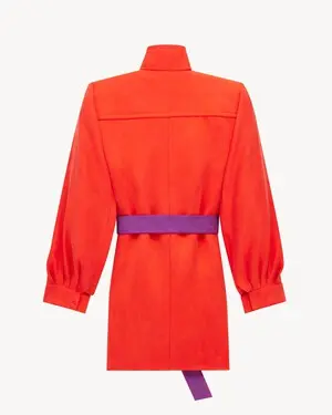 Saint Laurent Belted High Neck Coat