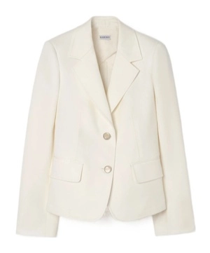 Burberry Cotton Tailored Jacket - Shell White