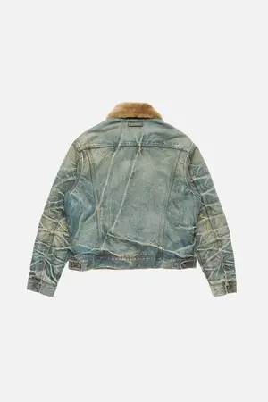 Acne Studios Denim Jacket With Fur Collar