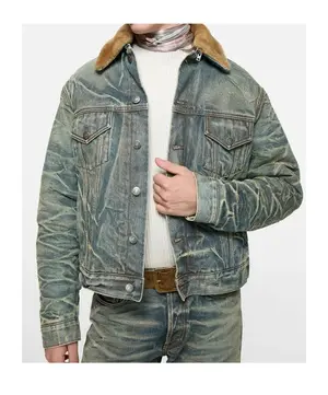 Acne Studios Denim Jacket With Fur Collar