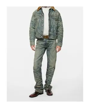 Acne Studios Denim Jacket With Fur Collar