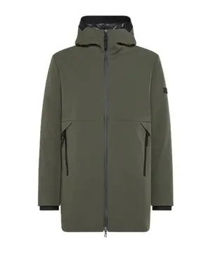 Peuterey Logo-patch Hooded Coat - Leaf Green