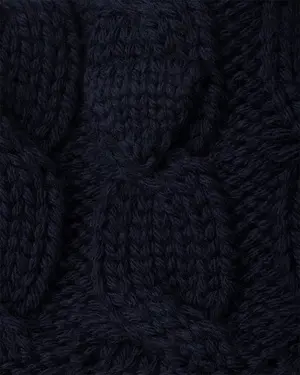 Prada Cable-knit Wool Collar - Navy Blue