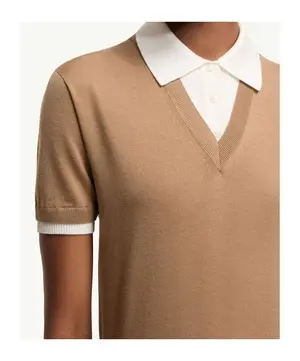 Moncler Layered Wool Polo Shirt