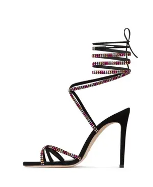 Paris Texas Embellished Crossover Strap Sandals