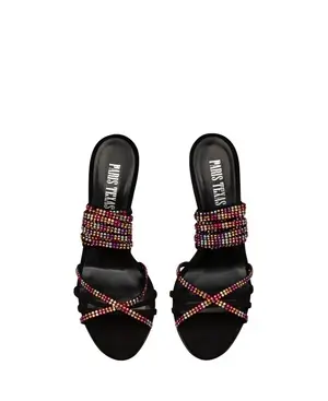 Paris Texas Embellished Crossover Strap Sandals