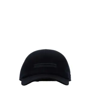 Zegna Logo Detailed Baseball Cap - Black