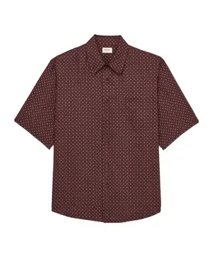 Saint Laurent Shirt In Hexagon Silk Twill - Red