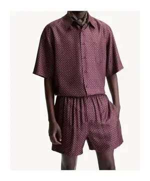 Saint Laurent Shirt In Hexagon Silk Twill