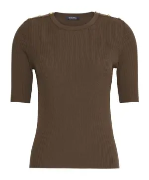 Max Mara Riviera Ribbed Knitted Top - Brown