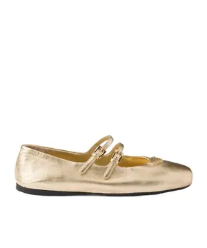 Prada Mordoré Nappa Leather Ballerinas - Platinum Color