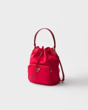Prada Duet Re-nylon Bucket Bag - Red