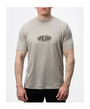 Emporio Armani Logo Embroidered Crew Neck T-Shirt Grey