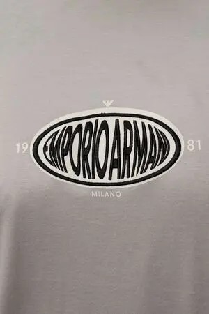 Emporio Armani Logo Embroidered Crew Neck T-shirt