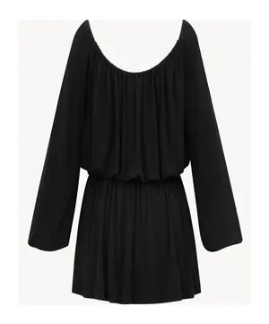 Saint Laurent Gathered Dress In Satin Crepe Jersey