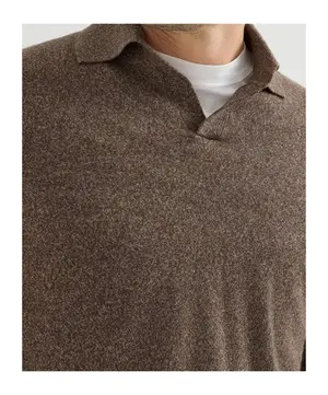 Brunello Cucinelli Long-sleeved Knitted Polo Shirt - Gray