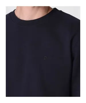 DONDUP Crewneck Cotton Sweater With Gothic 'd' Graphic
