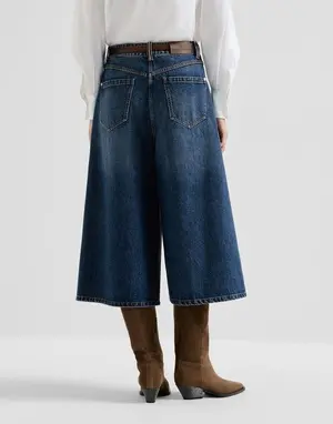 Brunello Cucinelli Cropped Denim Trousers With Monili