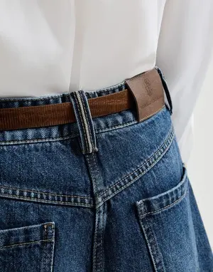 Brunello Cucinelli Cropped Denim Trousers With Monili