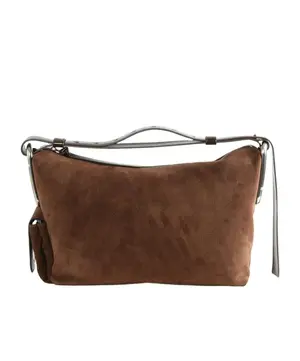 Marc Jacobs Scene Large Shoulder Bag In Suede - Dark Brown