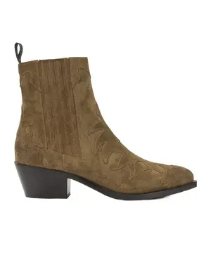 Sartore Velour 45 Mm' Cowboy Ankle Boots - Brown