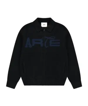 ARTE ANTWERP Logo-patch Zip-up Sweater - Black