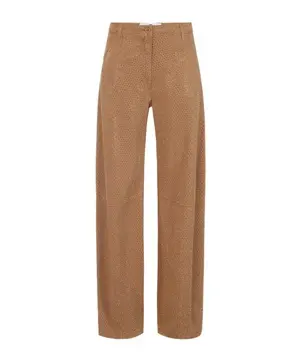 Elisabetta Franchi Balloon Denim Jeans With Rhinestones - Fallow Deer