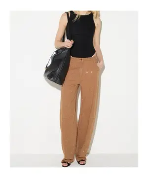 Elisabetta Franchi Balloon Denim Jeans With Rhinestones