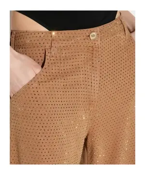 Elisabetta Franchi Balloon Denim Jeans With Rhinestones
