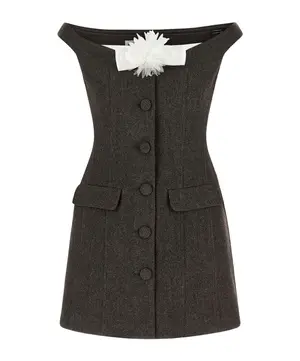 SELF-PORTRAIT Off-the-shoulder Mini Dress - Brown