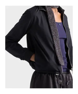 Prada Reversible Jersey Zipper Jacket With Hood