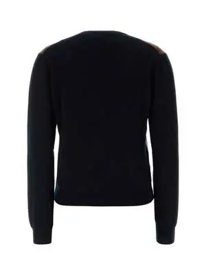 Prada Argyle Embroidered V-neck Cardigan
