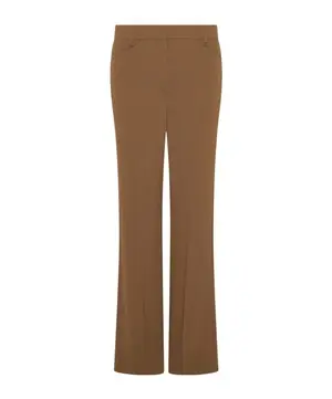 Marella Mini-flare Crepe Envers Satin Trousers - Camel