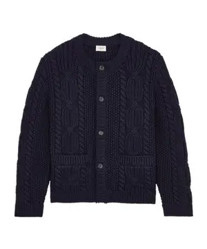 Saint Laurent Cable-knit Button-fastening Cardigan - Ocean