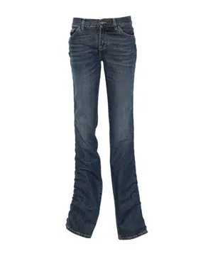 Liu Jo X Elodie Whiskered Ruched Jeans - Denim