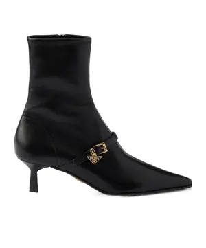 Prada Stretch Nappa Leather Booties - Black
