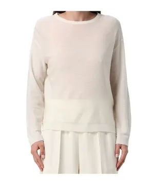 Fabiana Filippi Sheer Detail Sweater - White