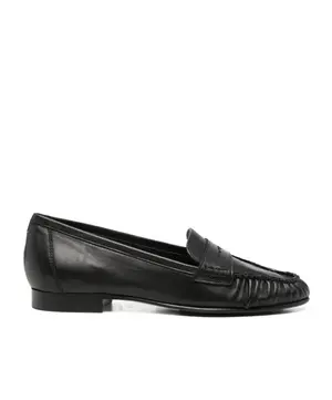 AeydĒ Aldous Ruched Penny-slot Loafers - Black
