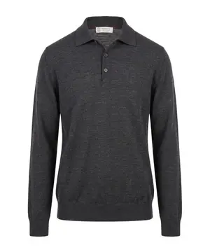 Brunello Cucinelli Collared Long-sleeved Knit Sweater