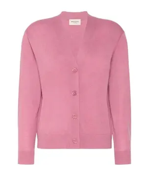 Max Mara Wool, Silk And Cashmere V-neck Cardigan - Raspberry Color