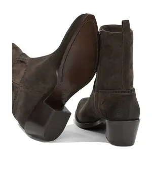 Sartore Velour 45mm' Ankle Boots With Zipper