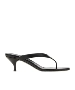 Miu Miu Leather Sandals - Black