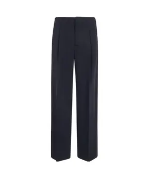 Alberta Ferretti Pleated Straight Leg Pants - Black