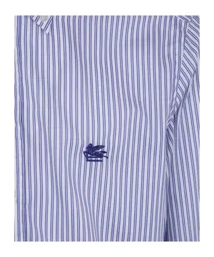 Etro Striped Embroidered-logo Shirt