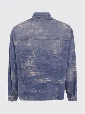 Emporio Armani Distressed Denim Shirt Jacket With Patch Pockets