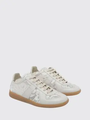 MAISON MARGIELA Replica Trainers With Floral Lace Embroidery - White