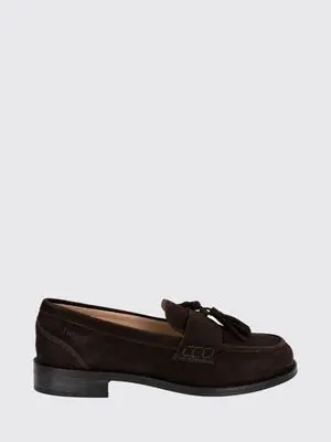 TWINSET Suede Penny Loafers With Tassels And Saddle Strap - Brown