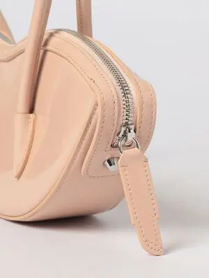 Fiorucci Lips Handbag In Patent Synthetic Leather With Double Handle - Pink